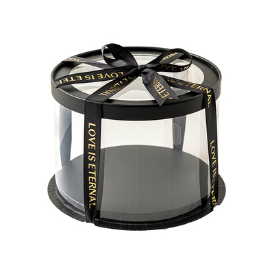 白色黑色圆形蛋糕盒包装空子6寸4六四八8透明生日巴斯克加高三节