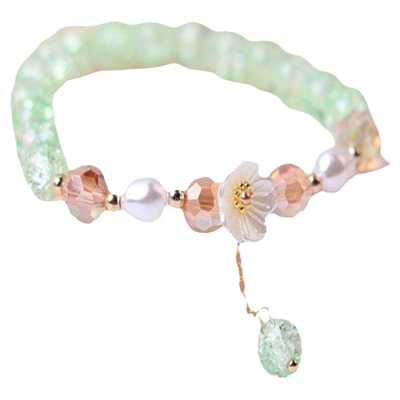 生日礼物女式紫色水晶可调节手链