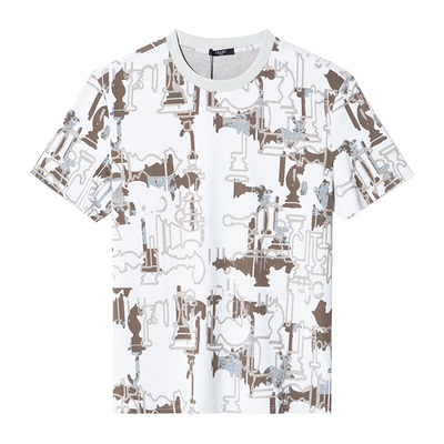 【22AW】LIU·JOUOM博弈象棋提花 H版型时尚年轻短袖T恤