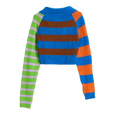 ANDERSSON BELL 女士条纹短款长袖针织上衣银泰百货精品 301596