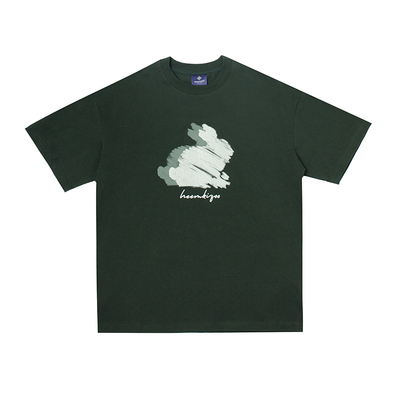 嘿马七作复古涂鸦兔子男短袖T恤