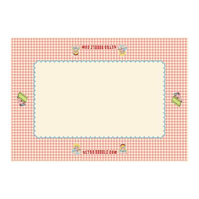 左咸敦道美式复古格子蓝粉桌布