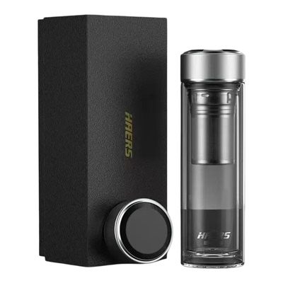 哈尔斯商务双层玻璃杯320ml