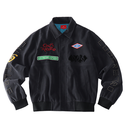 CoosRetro美式复古飞行做旧夹克翻领秋季新款麂皮面料休闲外套男