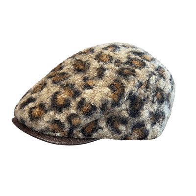 复古豹纹前进帽女秋冬显脸小