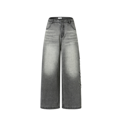 JAC FLEURANT【李云霄同款】秋冬新品烧花文字LOGO牛仔裤