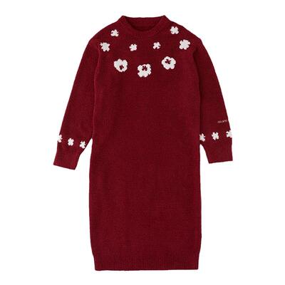 gelatopique花卉针织长袖连衣裙