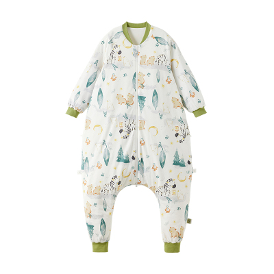 威尔贝鲁中大童睡袋春秋冬款宝宝纯棉分腿防踢被四季通用分腿睡袋