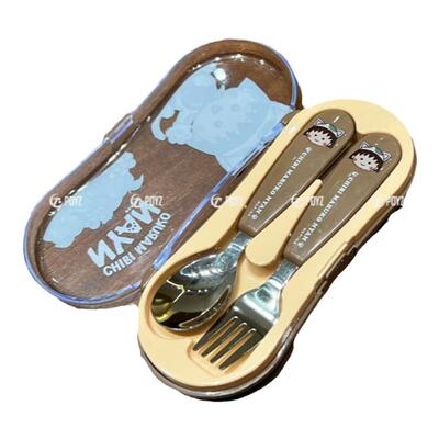 樱桃小丸子儿童便携式餐具两件套上班族宝宝勺子叉子一人专用套装