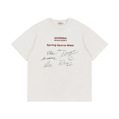 GOODBAI 签名印花圆领oversize短袖T恤