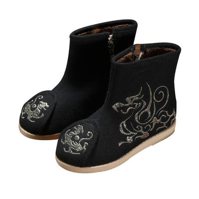 中国风加厚保暖汉服靴子男童