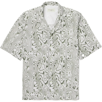 【折扣】Officine Générale男士古巴领印花棉质府绸短袖衬衫