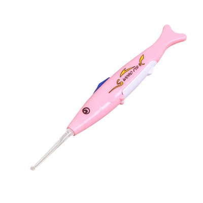 卡通箭鱼发光耳勺多功能挖耳勺洁耳器 掏耳勺可视耳发光采耳掏耳