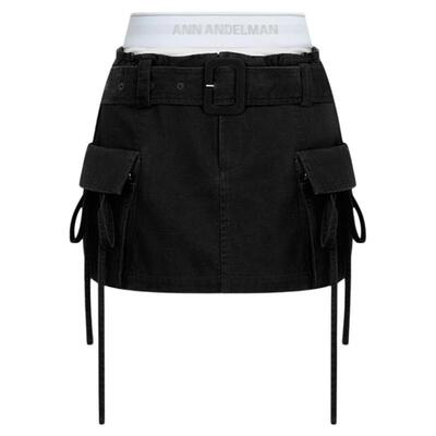【明星同款】ANN ANDELMAN  女士拼接腰工装短裙 301286