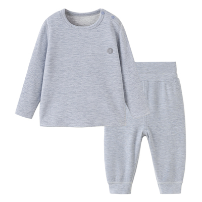 babylove【头等舱】宝宝内衣套装秋冬蚕丝羊绒打底保暖睡衣两件套