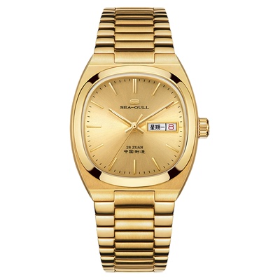 海鸥表复古电视机18K金特别版腕表男士腕表双历自动机械表1051A