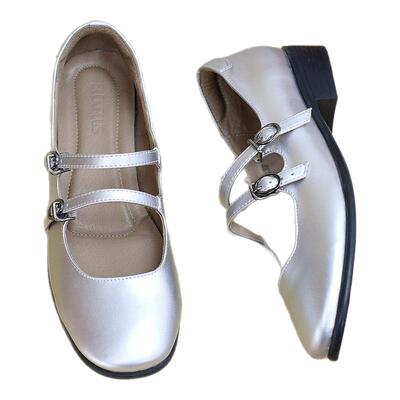 慢先森玛丽珍双带春秋季方头单鞋