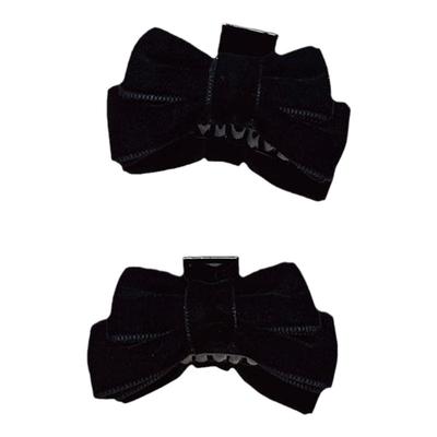 精灵耳发夹黑色丝绒蝴蝶结小抓夹