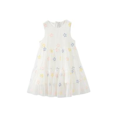 MECITY童装夏季女婴童海星绣花满印纱质连衣裙