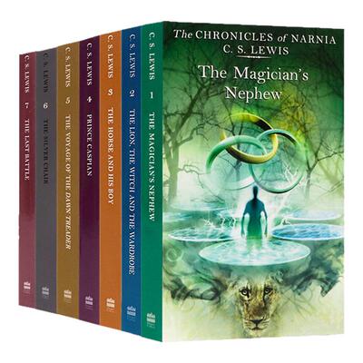 进口英文原版 the chronicles of narnia C.S.LEWIS 纳尼亚传奇7册合售 路易斯 奇幻儿童文学 儿童文学经典 Pauline Baynes插图