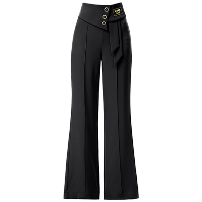 环雅摩登舞舞蹈裤新款女裤子飘带