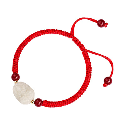 普陀山和田玉本命佛手绳