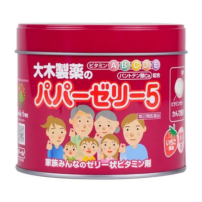 日本大木儿童维生素复合软糖草莓味120粒kawai梨之钙卡哇伊肝油丸