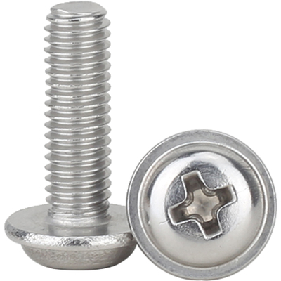 304PWM圆头十字带垫螺丝钉M3M4