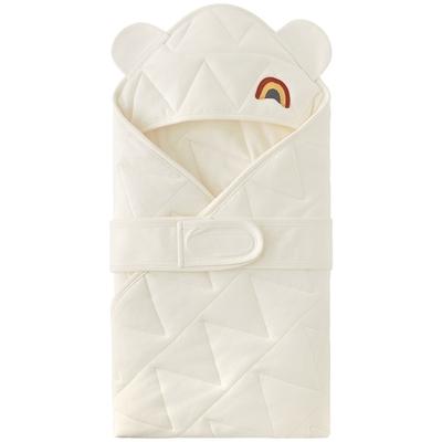 乖奇熊新生儿宝宝夹棉抱被
