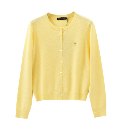 保罗彼得春秋新款女士长袖针织衫毛衣圆领开衫长袖外套UKEA65971