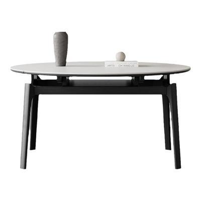 奥古斯特实木伸缩岩板餐桌高端