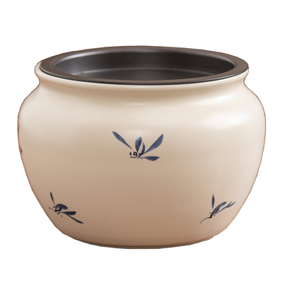 善简蝴蝶兰陶瓷建水茶渣杯洗茶缸