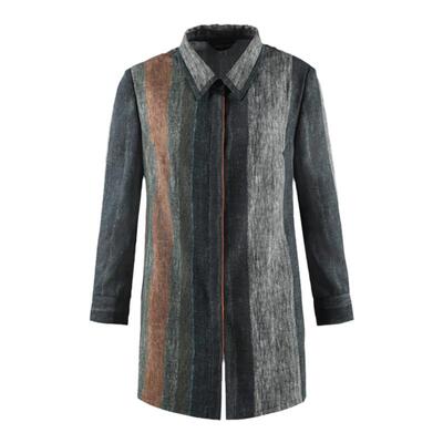 靓诺直通型通勤休闲长袖复古印花