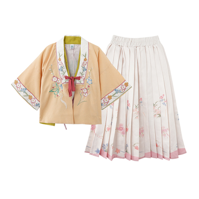 女童马面裙套装春秋新款古风明制