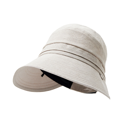 大檐纯棉可扎马尾夏防晒帽女夏季