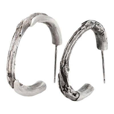 STONESURGE纯银基础款泥枝耳圈