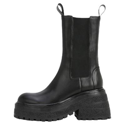 内外全牛皮高定欧范厚底靴