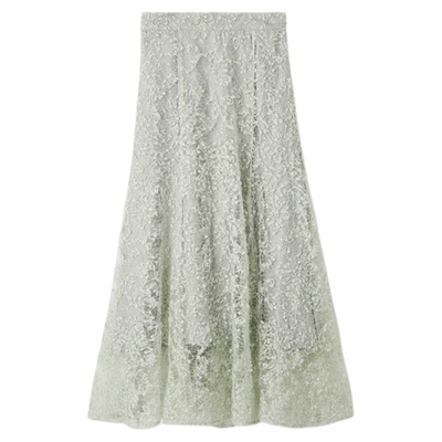 SNIDEL2025秋冬新品优雅百搭高腰蕾丝刺绣鱼尾半身裙SWFS254268