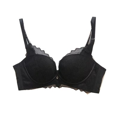 娅茜蕾丝小胸聚拢上托中厚杯胸罩