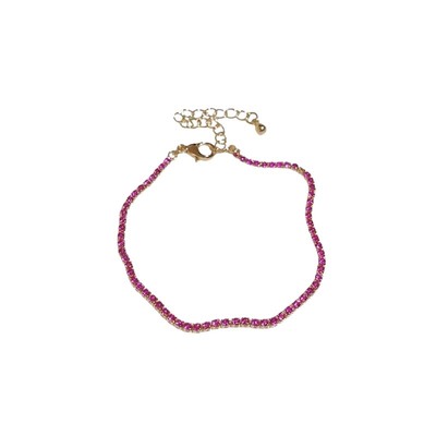 绯红极细满钻手链女精致时尚感