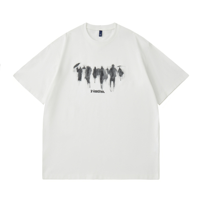 FAFC舒适重磅美式印花短袖T恤