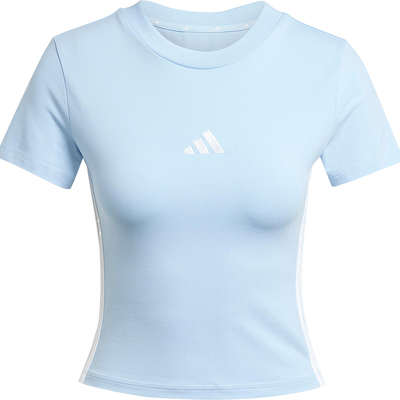 Adidas/阿迪达斯官方正品2025女士时尚吸汗修身休闲短袖T恤JE1241