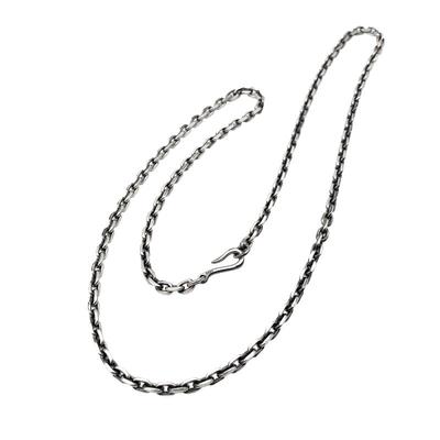 s925银十字链刻己太角链