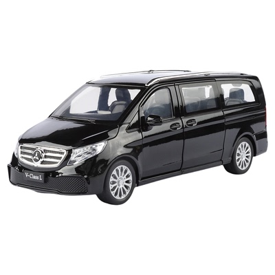 1:24仿真V260L合金面包车模型MPV商务车声光可开门男孩回力玩具车