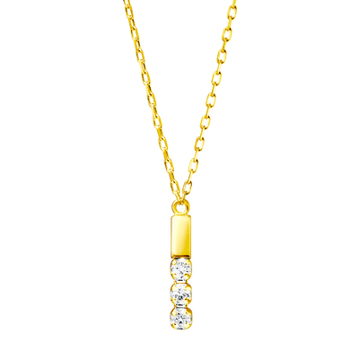 【线上限定】AHKAH官方 chandelier line petit 18K黄金钻石项链