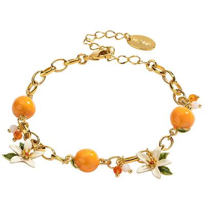 柑橘橙花手链ins风小众可爱甜美