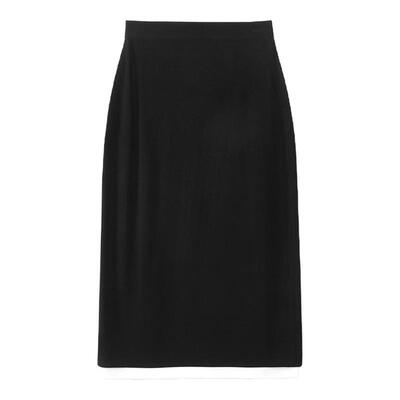 OVV春夏热卖女装经典双层下摆撞色设计针织半身裙GQAZJ15004A