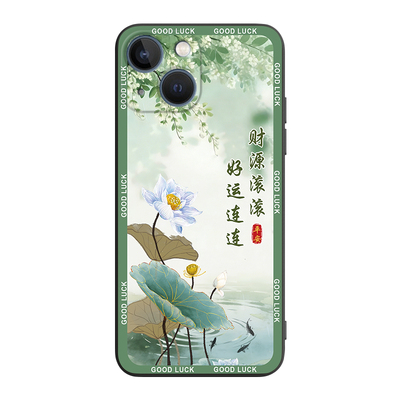 适用iphone14plus清新治愈保护套