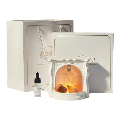 壁炉水晶石香薰摆件持久精油无火香氛扩香石氛围夜灯送礼生日礼物