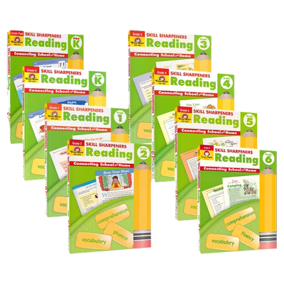 全年级英语阅读 Evan Moor Skill Sharpeners Reading Prek-G6 美国加州幼儿园小学教材教辅 技能铅笔刀系列练习册 英文原版进口